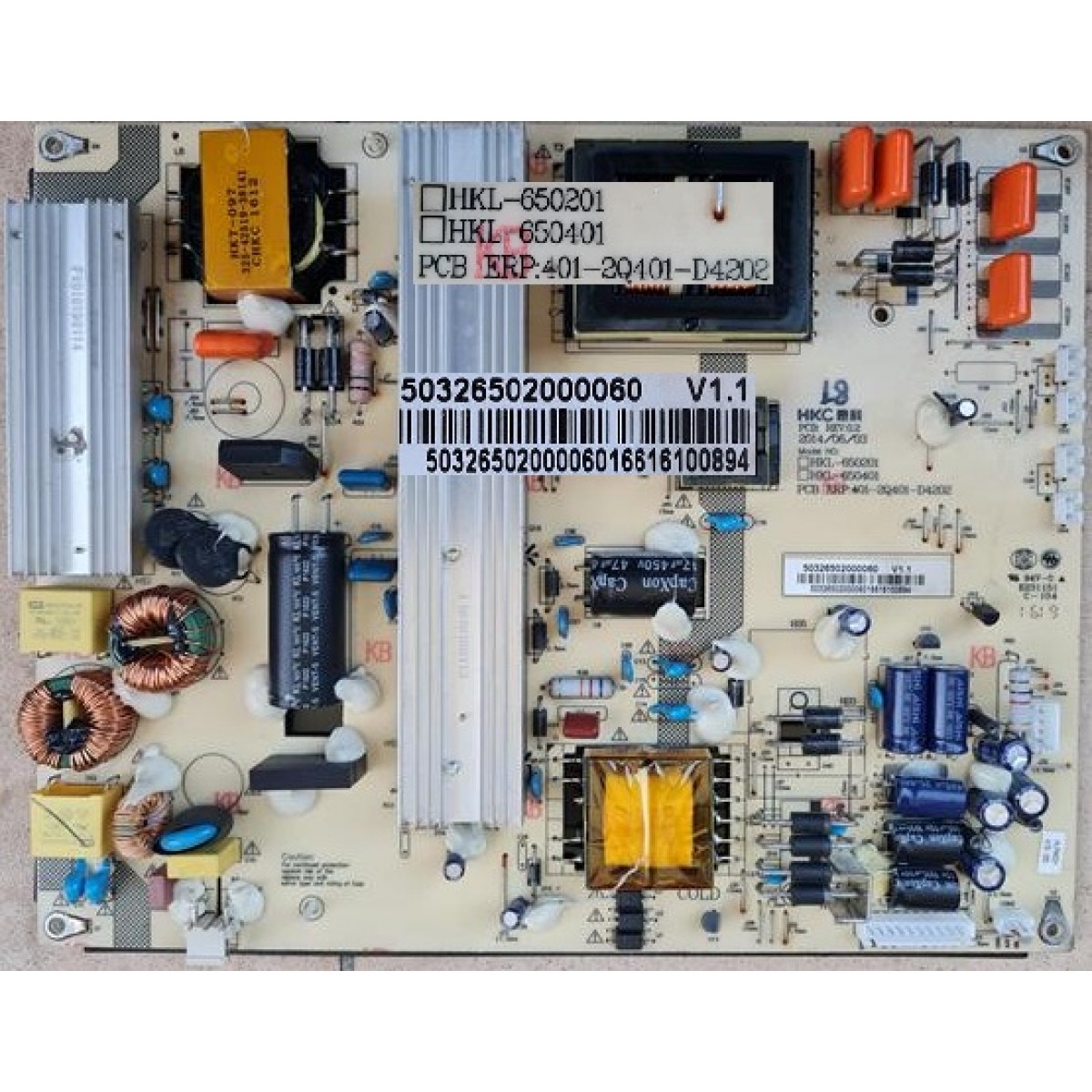 CHANGHONG UD65D2800 POWER BOARD 401-20401-D4202 HKL-650201 HKL-650401 ...