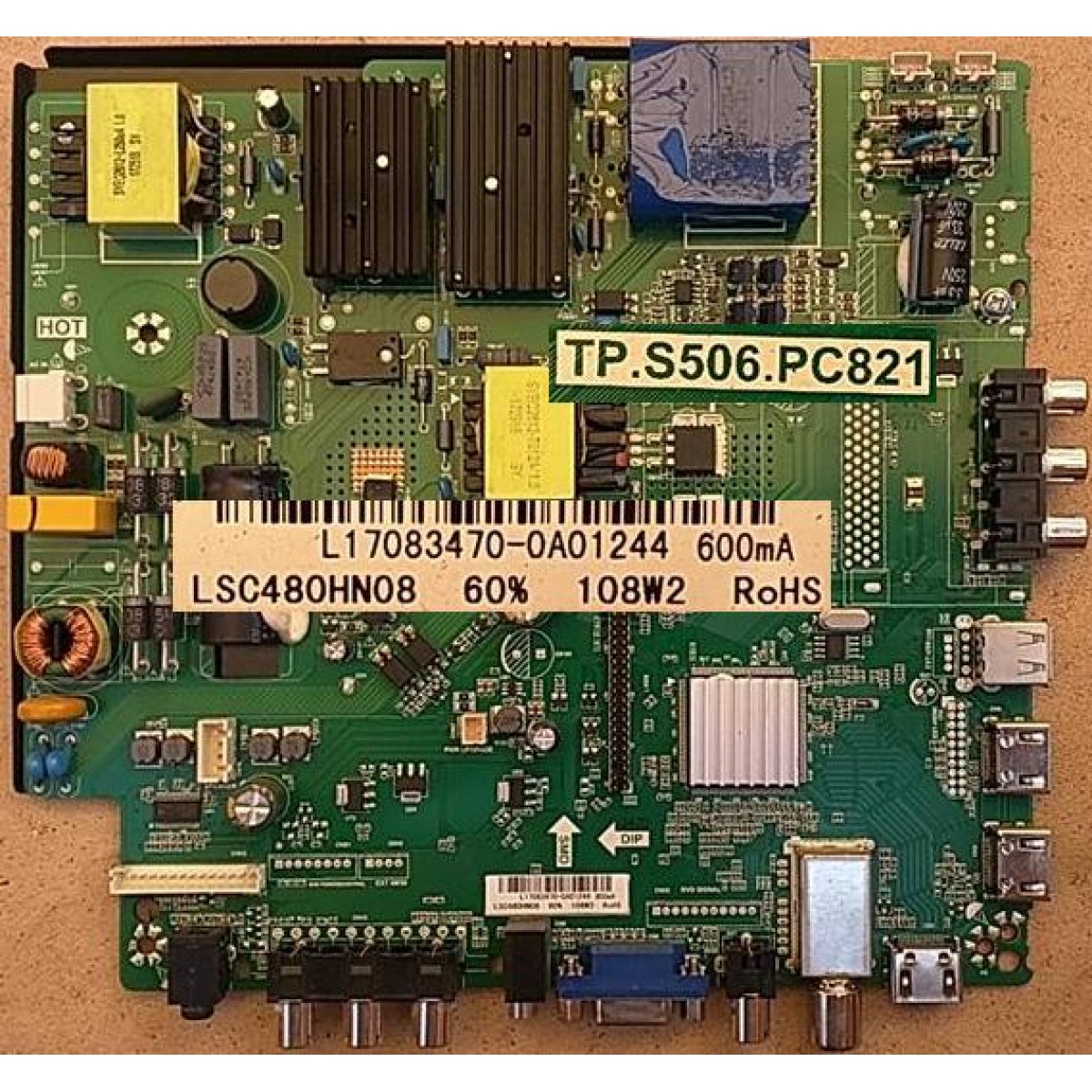 JVC LT-48N570A MAIN BOARD L17083470 TP.S506.PC821