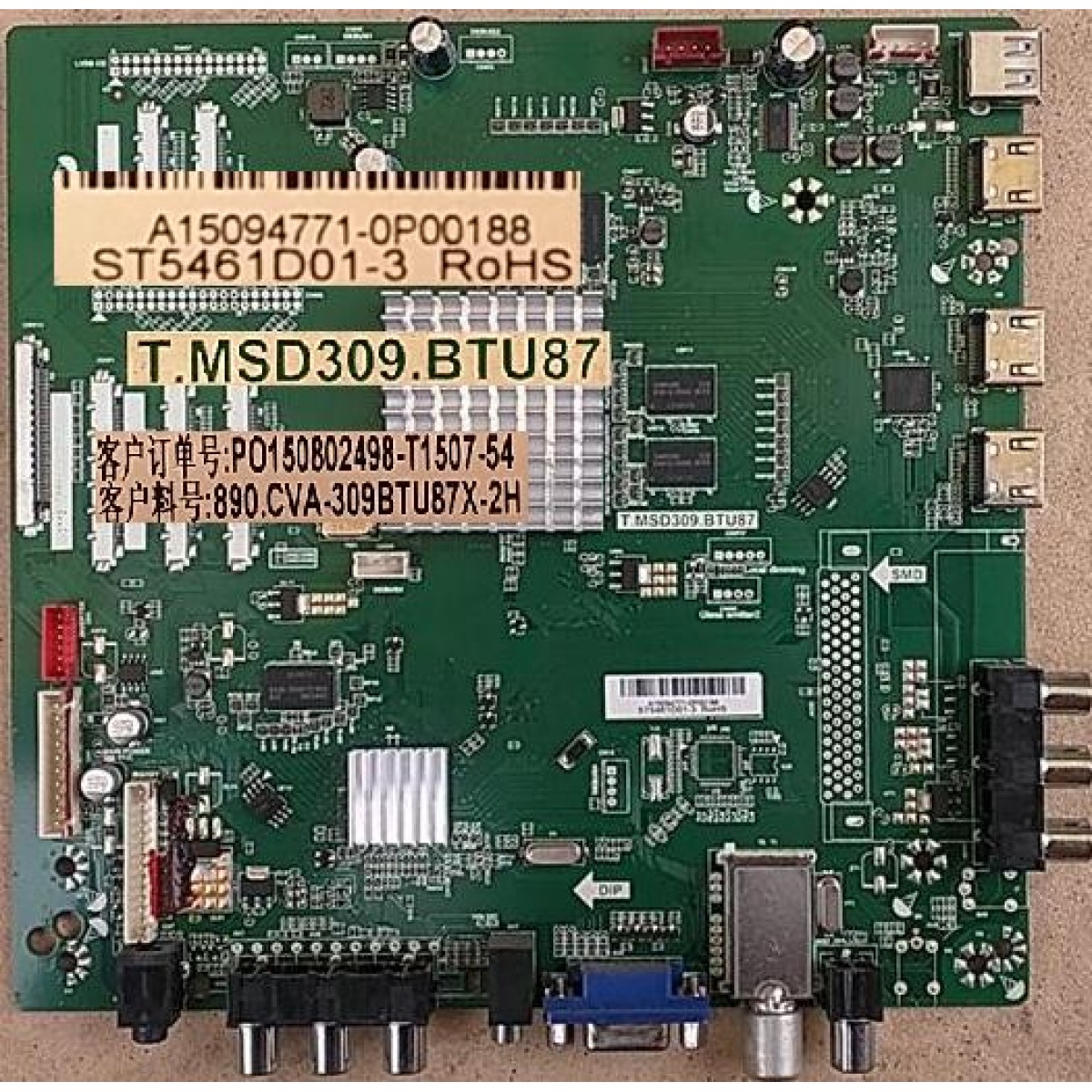 JVC LT-55NU57A MAIN BOARD T.MSD309.BTU87 A15094771 ST5461D01-3