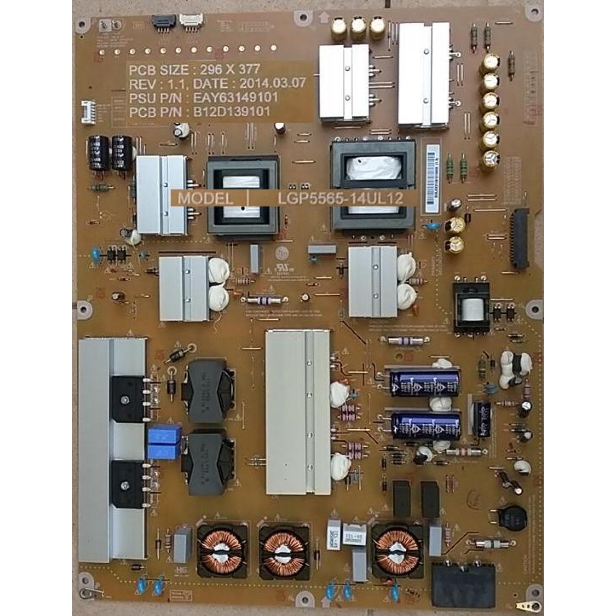 LG 65UB980T POWER BOARD EAY63149101 B12D139101 LGP5565-14UL12