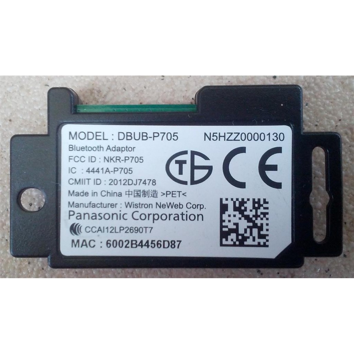 PANASONIC THP60ST60A BLUETOOTH ADAPTOR N5HZZ0000130 DBUB-P705