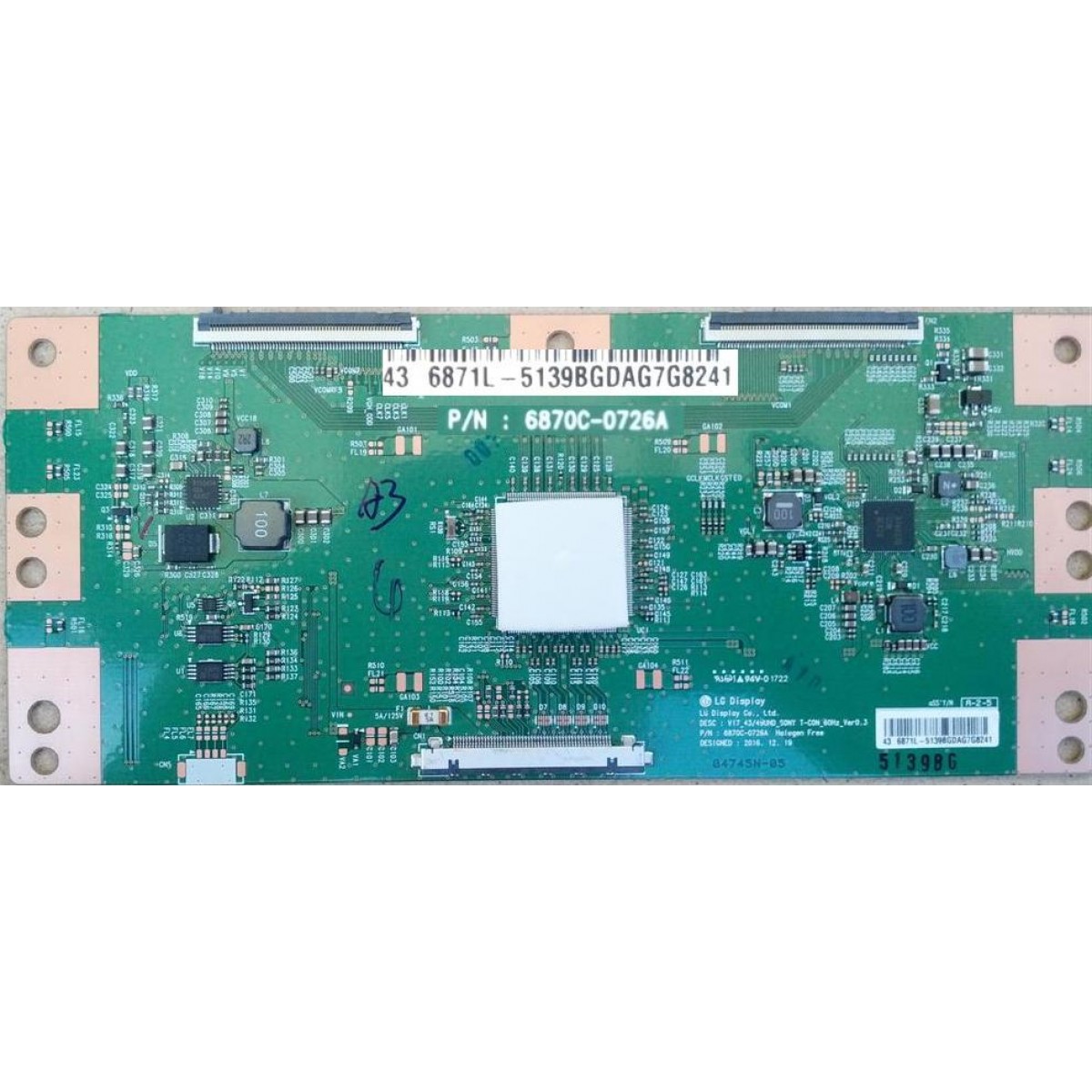 SONY KD43X7000E T-CON BOARD 6871L-5139B 6870C-0726A