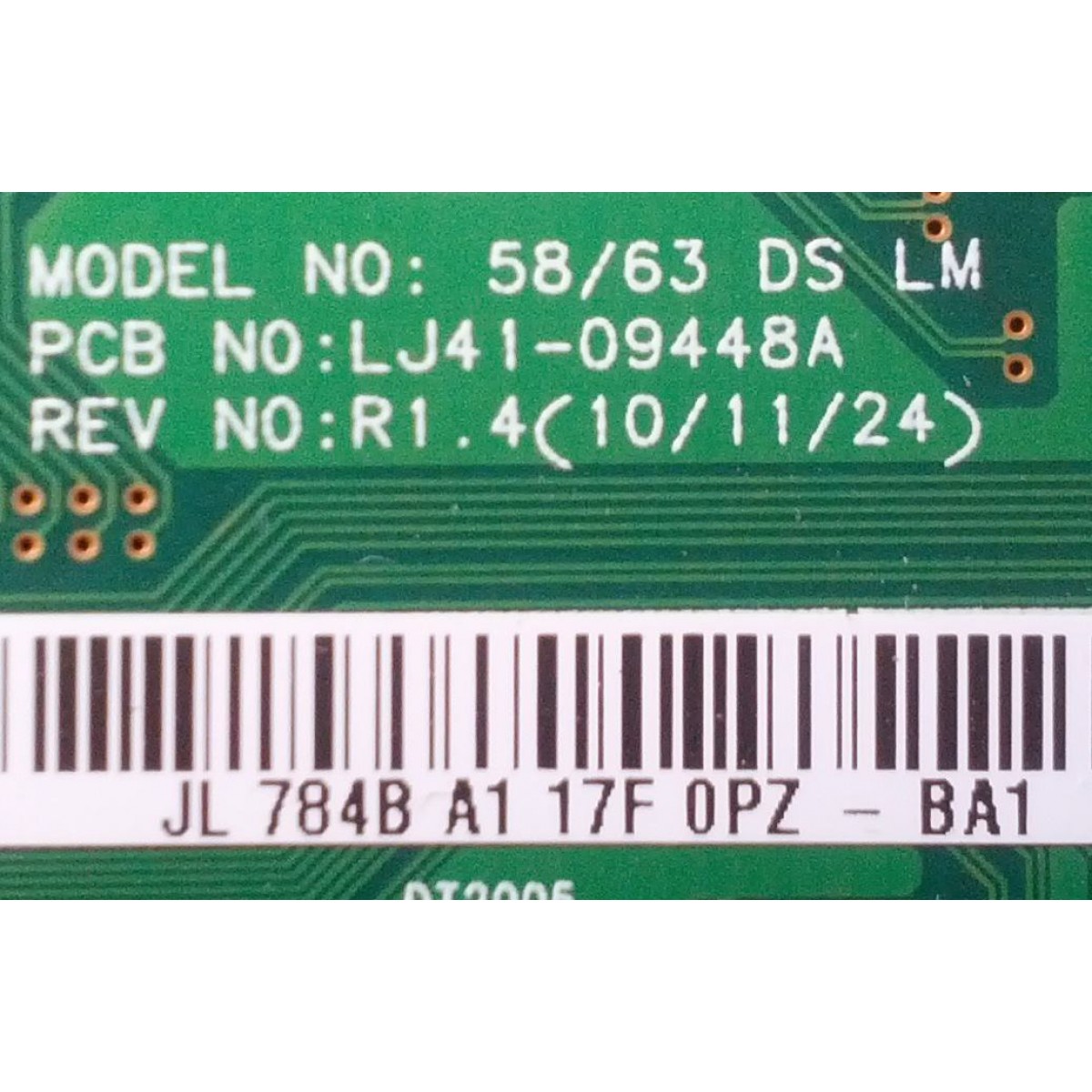 SAMSUNG PS64D8000 LOGIC MAIN BOARD BN96-16540A LJ41-09448A LJ92-01784B