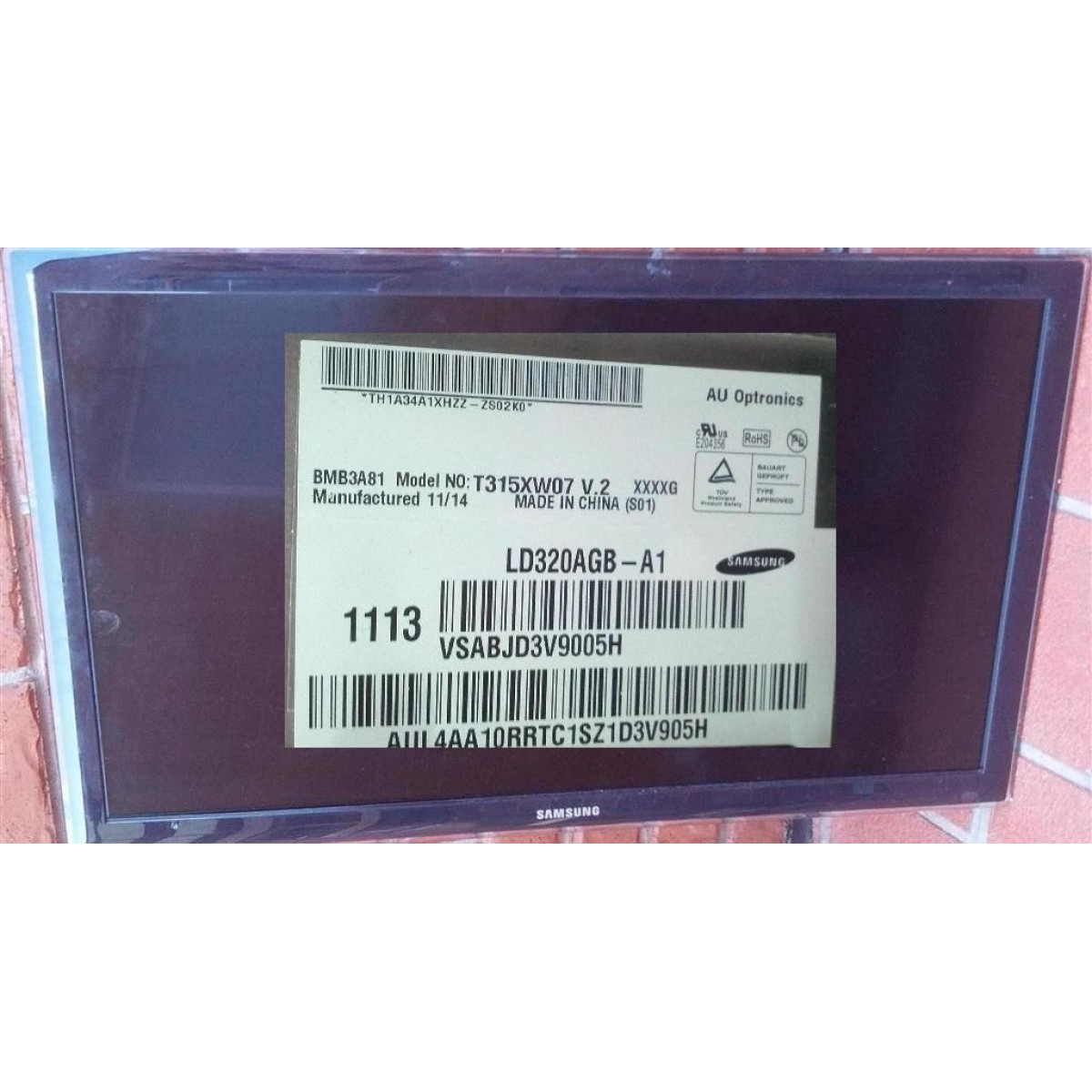SAMSUNG UA32D4000 LED SCREEN PANEL 315XW07 LD320AGB-A1 BN07-00969A BN95 ...