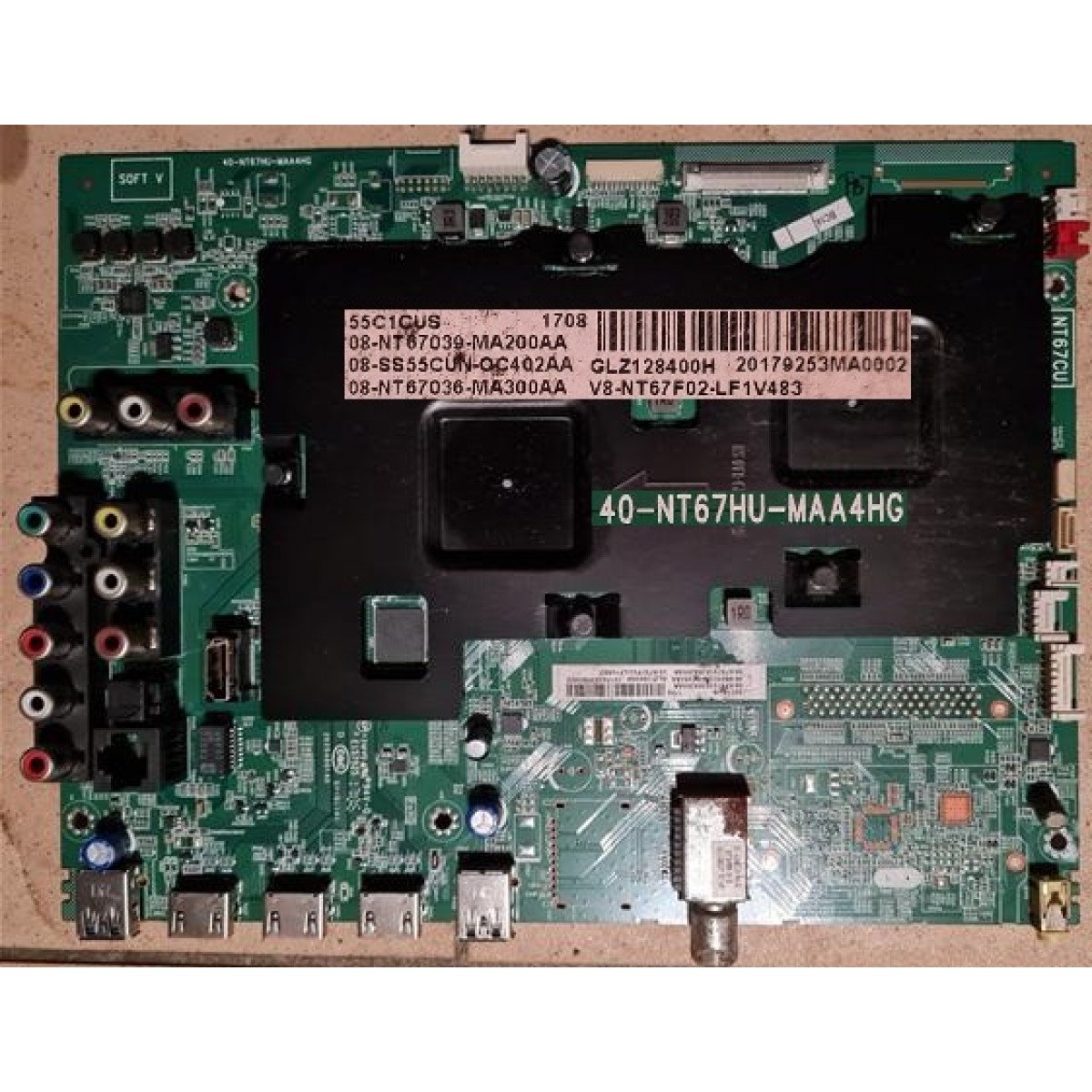 TCL 55C1CUS MAIN BOARD 40-NT67HU-MAA4HG 08-SS55CUN-OC402AA